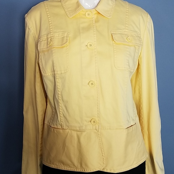 Talbots | Jackets & Coats | Talbots Yellow Stretch Jacket Flared 4 ...